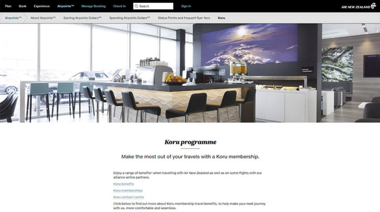 Air New Zealand Koru Programme